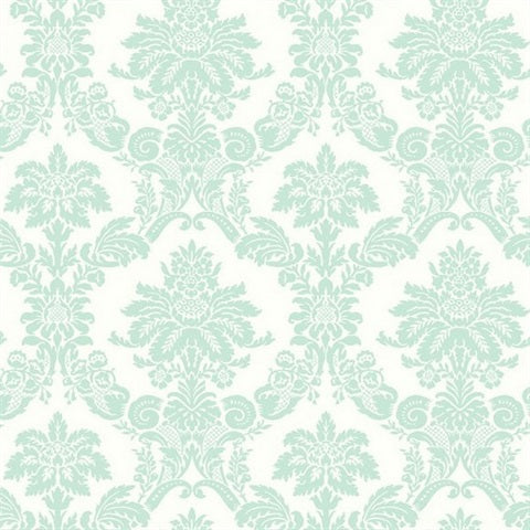Mint Green Damask Wallpaper