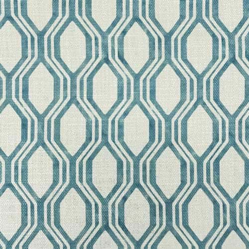 Turquoise Geometric Ogee Uno Bahama Regal Fabric
