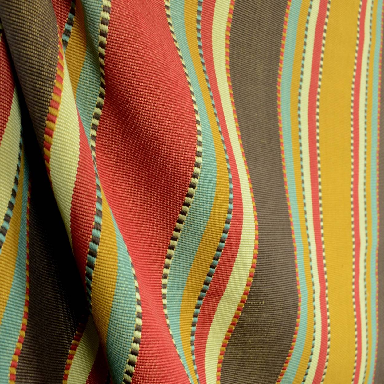 D2451 Apache Brick Blue Green Brown Fabric | Roth & Tompkins