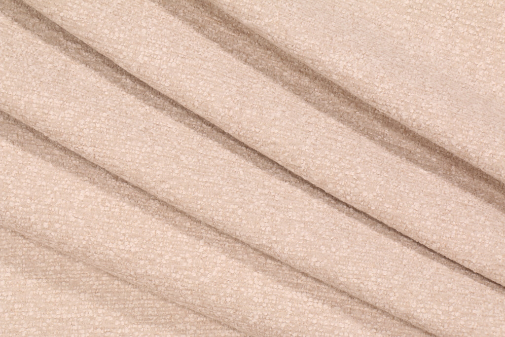 Wayfarer Parchment Cream Textured Chenille Crypton Upholstery Fabric