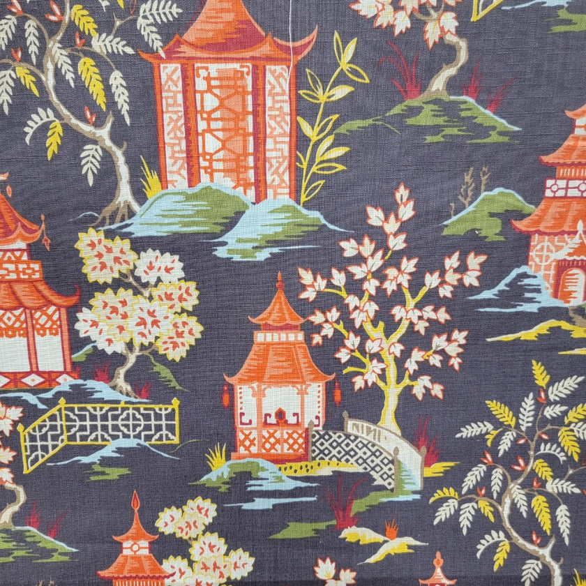 Asian Toile Fabric | Chinoiserie Fabric by the Yard