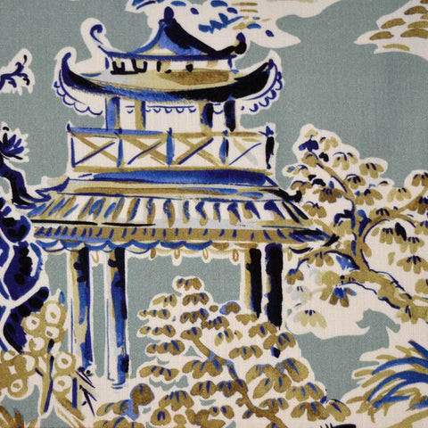 Asian Toile Fabric | Chinoiserie Fabric by the Yard
