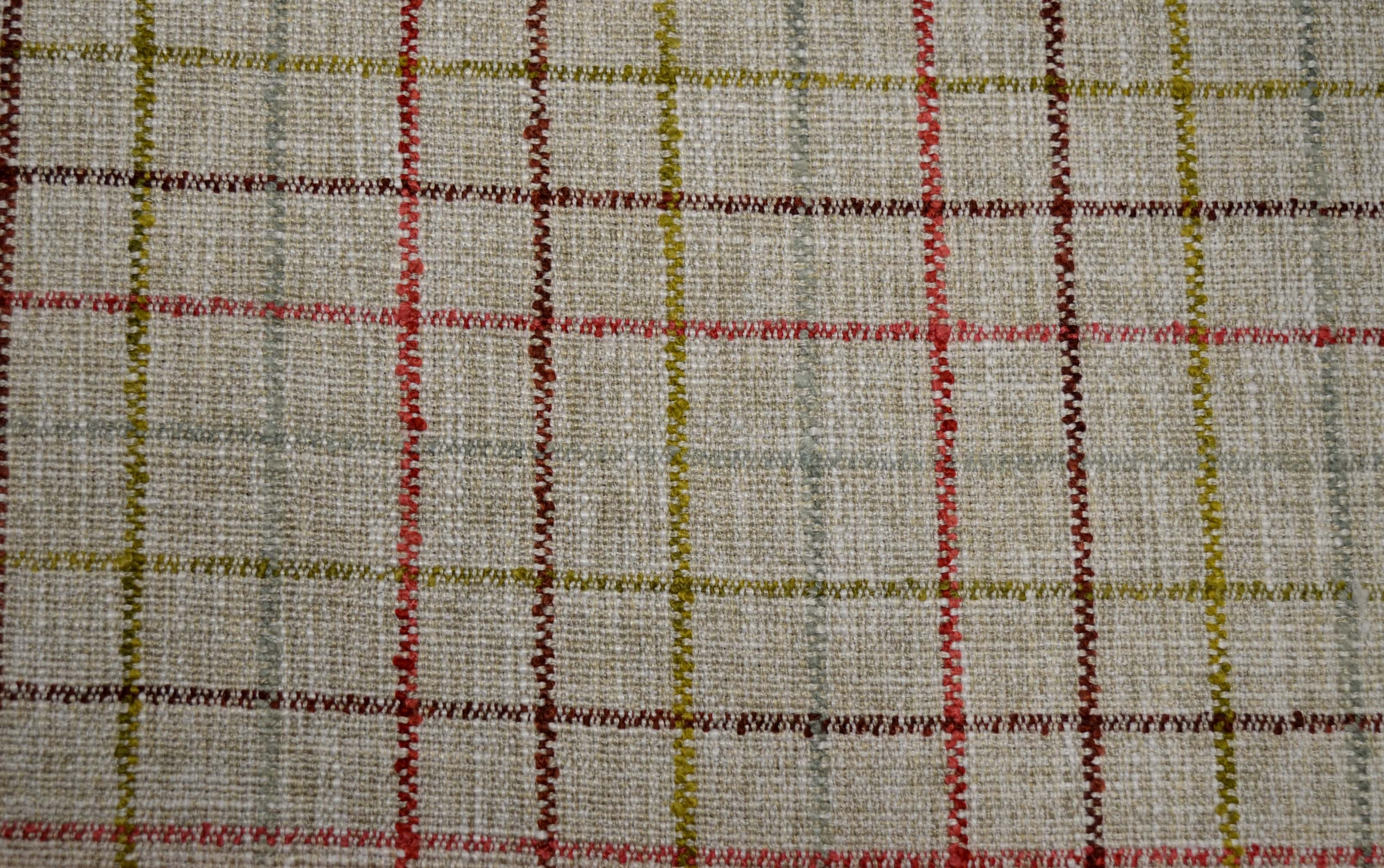 Holston Natural Multi Color Window Pane Plaid Hamilton Fabric