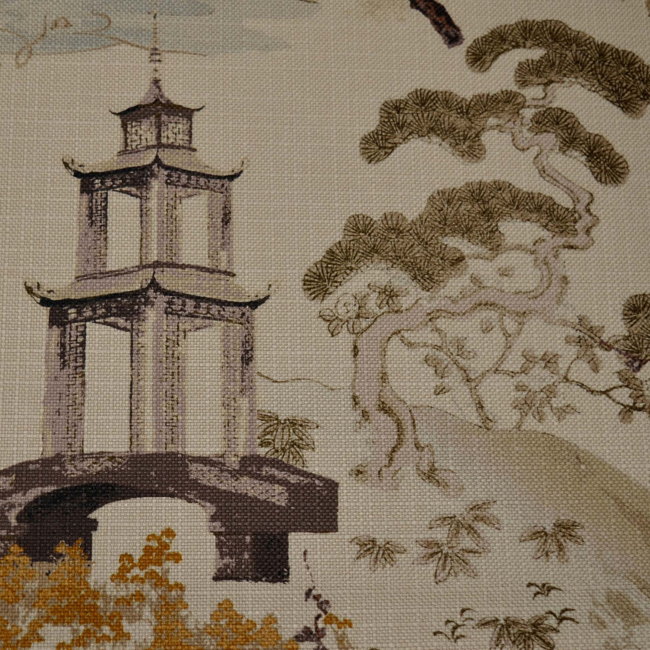 Asian Toile Fabric | Chinoiserie Fabric by the Yard