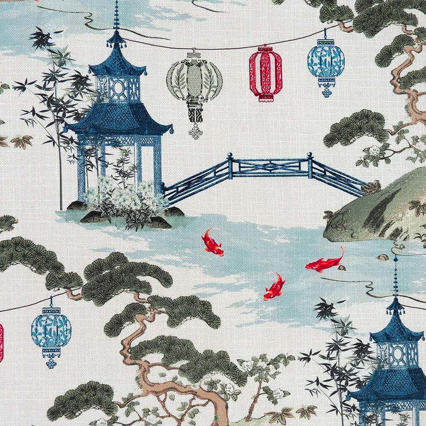 Asian Toile Fabric | Chinoiserie Fabric by the Yard
