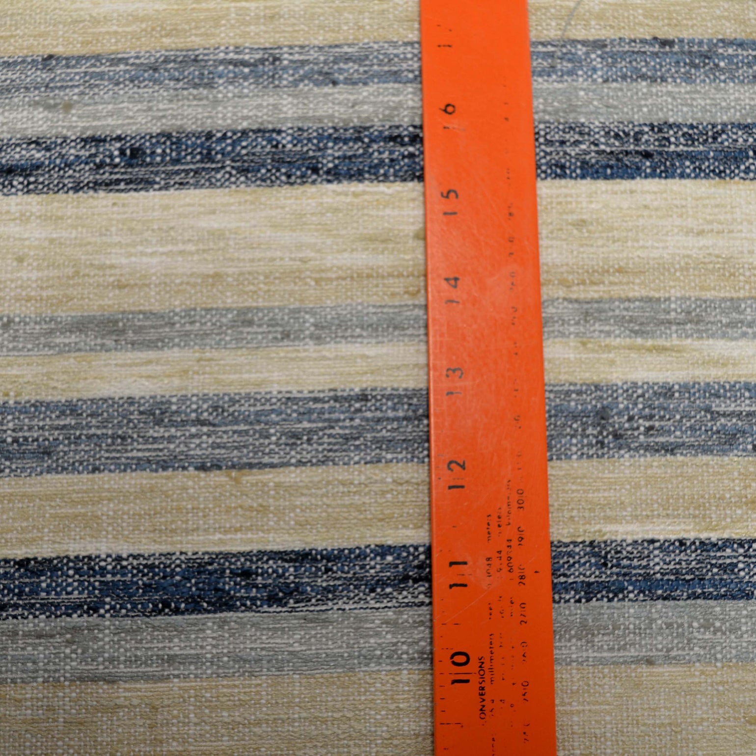 Blue and Grey Horizontal Striped Fabric | The Fabric Co.