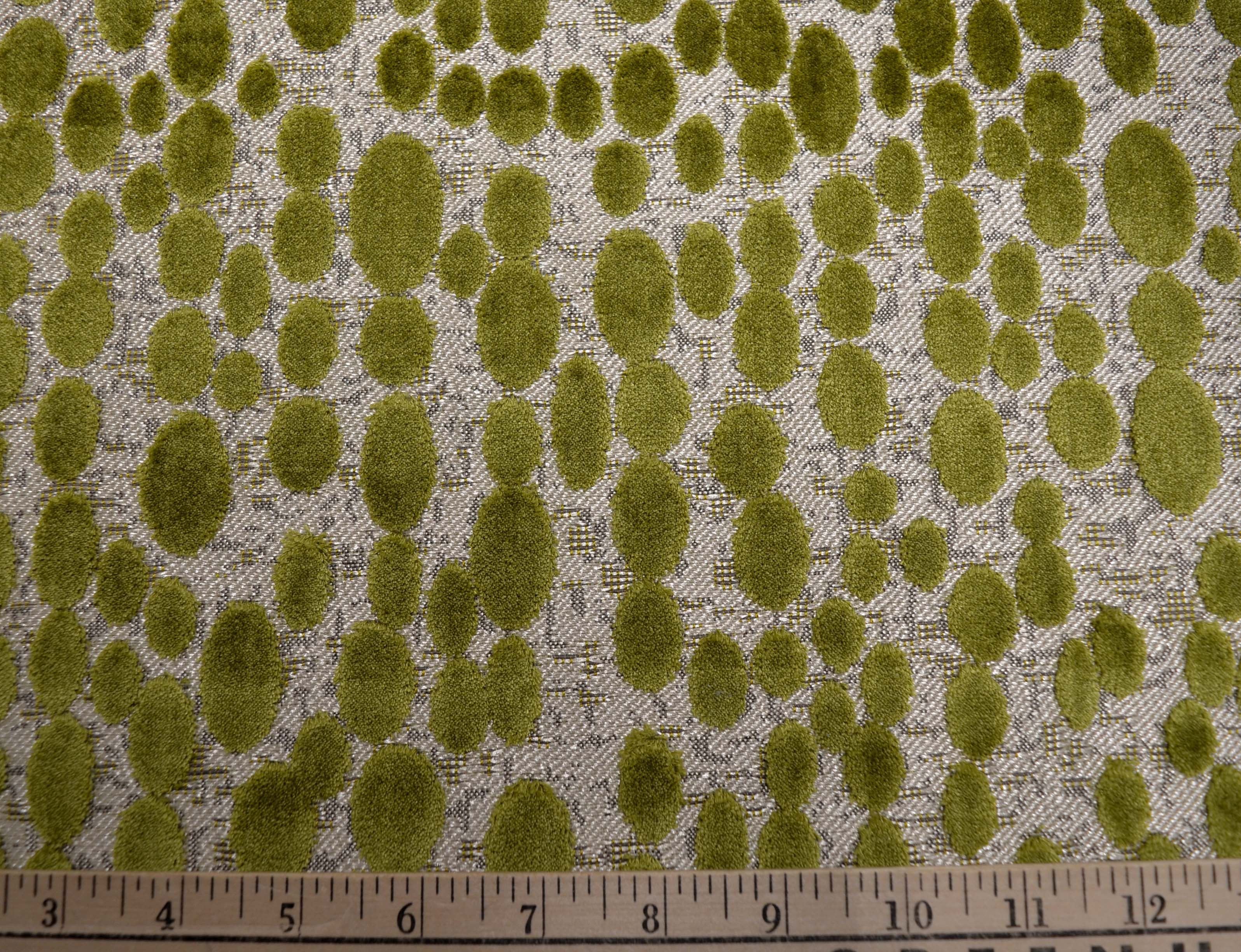 Finch Peridot Green Cut Velvet Spotted Texture Upholstery Hamilton Fabric