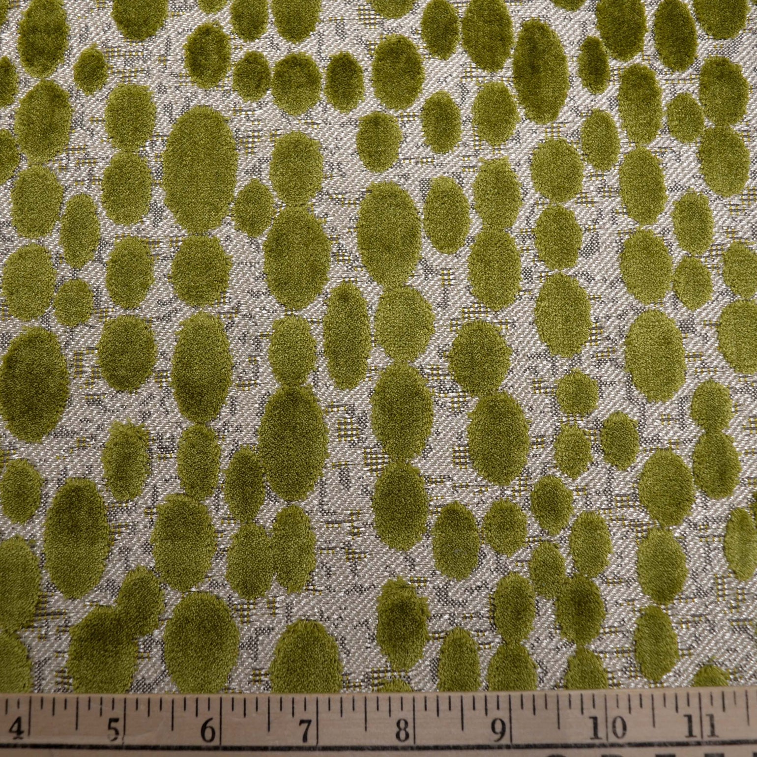Finch Peridot Green Cut Velvet Spotted Texture Upholstery Hamilton Fabric