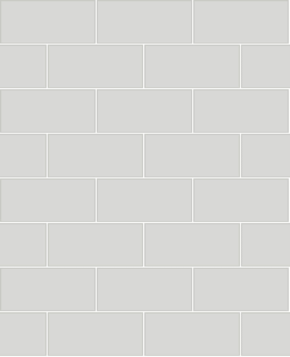 2767-23752 Galley Light Grey Subway Tile Wallpaper | The Fabric Co