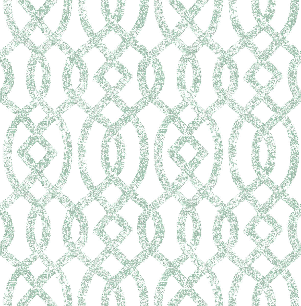 Sea Green Color Trellis Pattern Wallpaper | The Fabric Co.