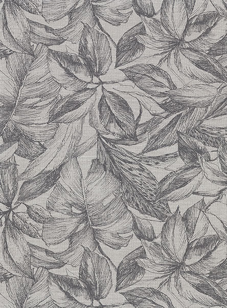 2910-2743 Simone Grey Tropical Wallpaper | The Fabric Co