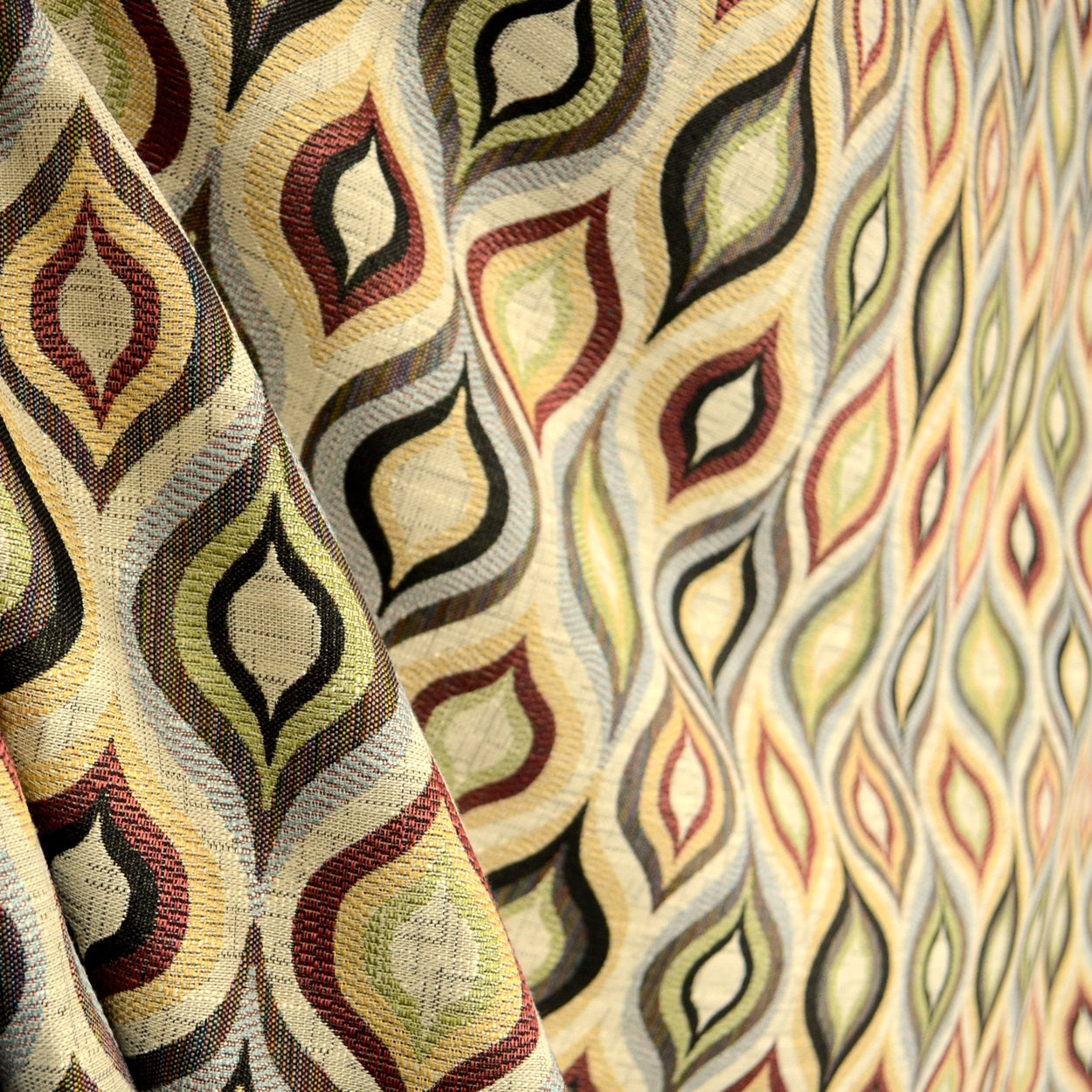 Garret Redstone Regal Trellis Geometric Fabric