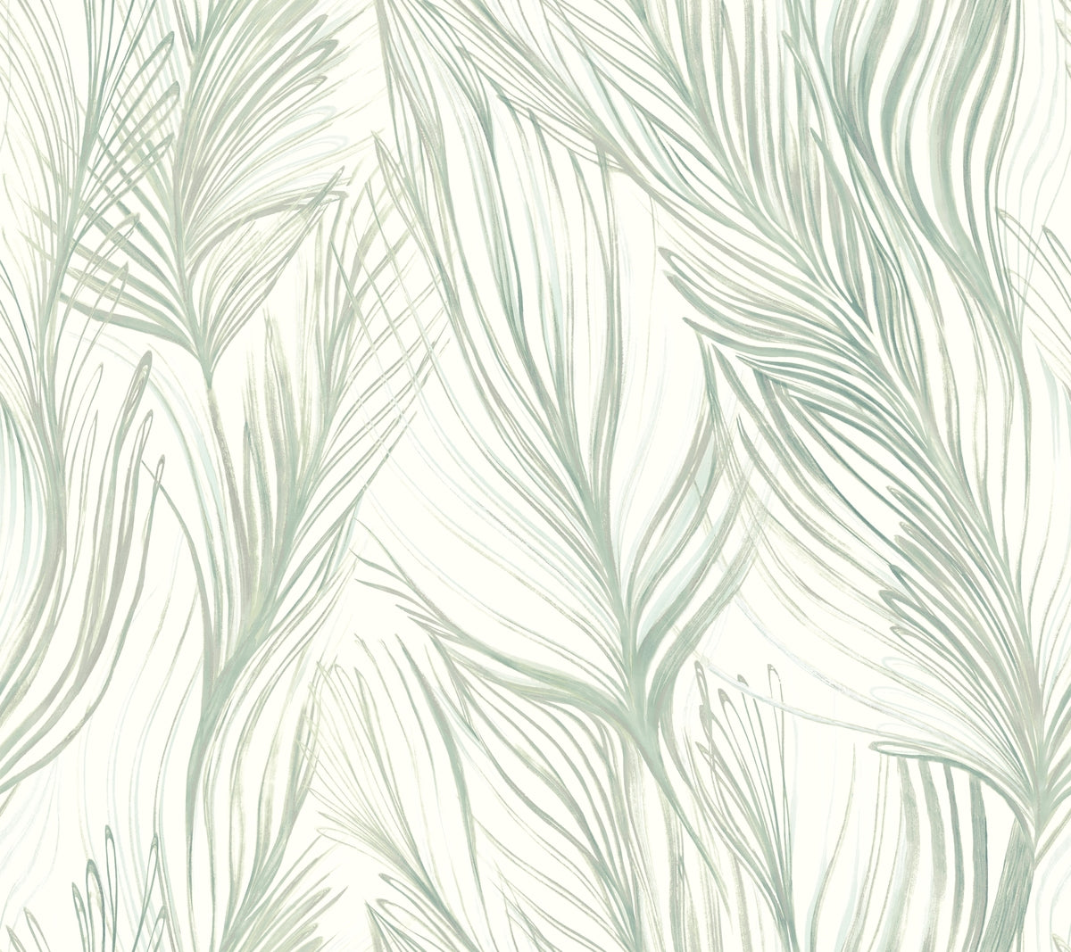 NA0501 Light Blue Peaceful Plume Wallpaper | The Fabric Co
