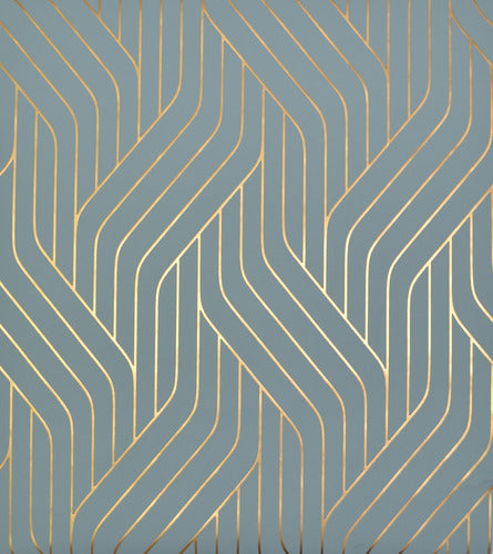 NW3520 Ebb And Flow Blue/Gold Wallpaper | The Fabric Co
