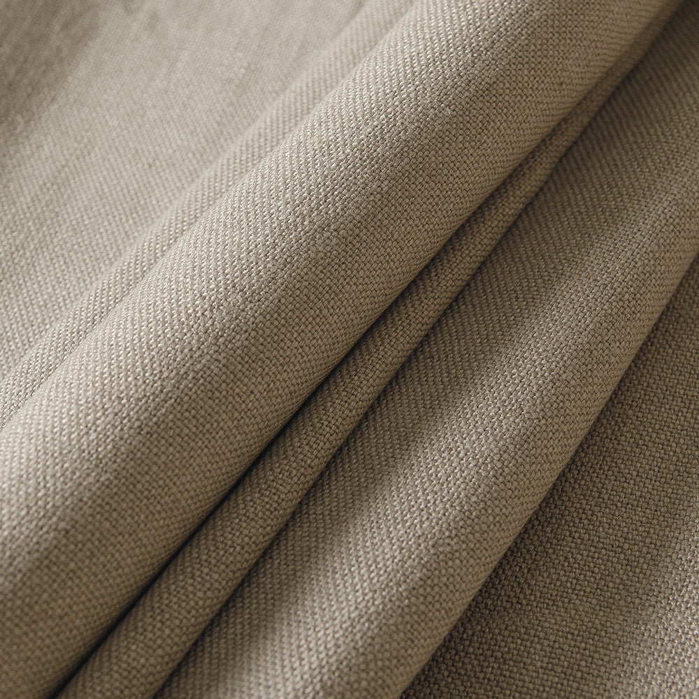 Taupe Solid Linen Drapery Fabric | Slubby Linen Flax | Kaufmann