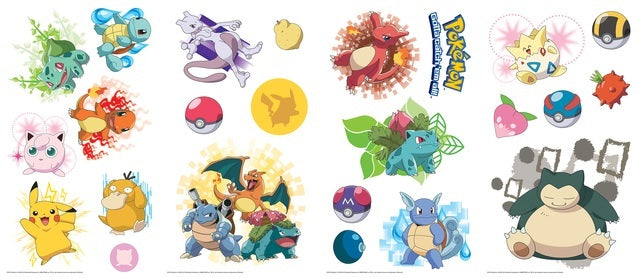 RMK2535SCS Iconic Pokemon Wall Decals Mural | The Fabric Co