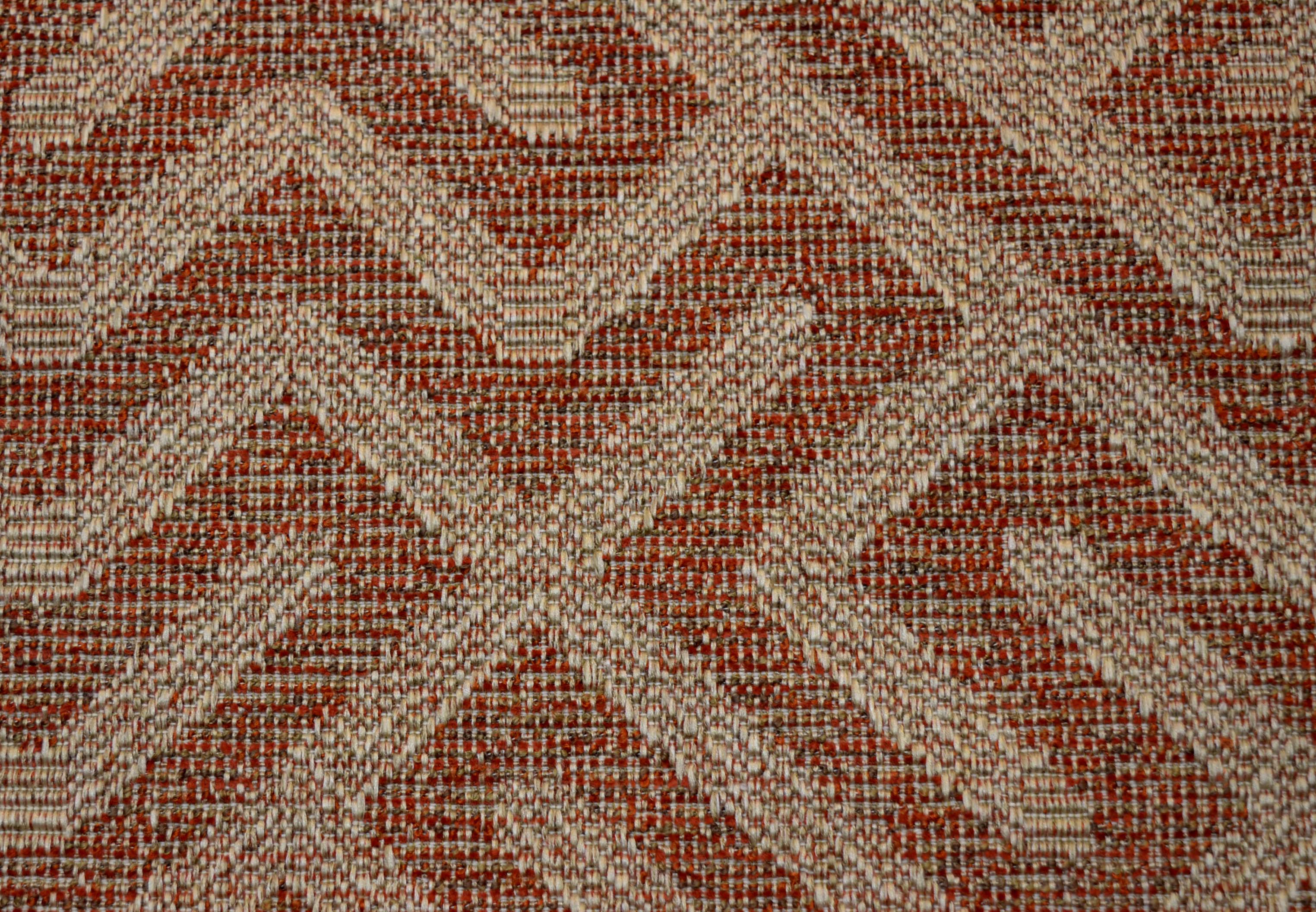 Red Heavy Textured Geometric Upholstery Rotary Sienna Hamilton Fabric