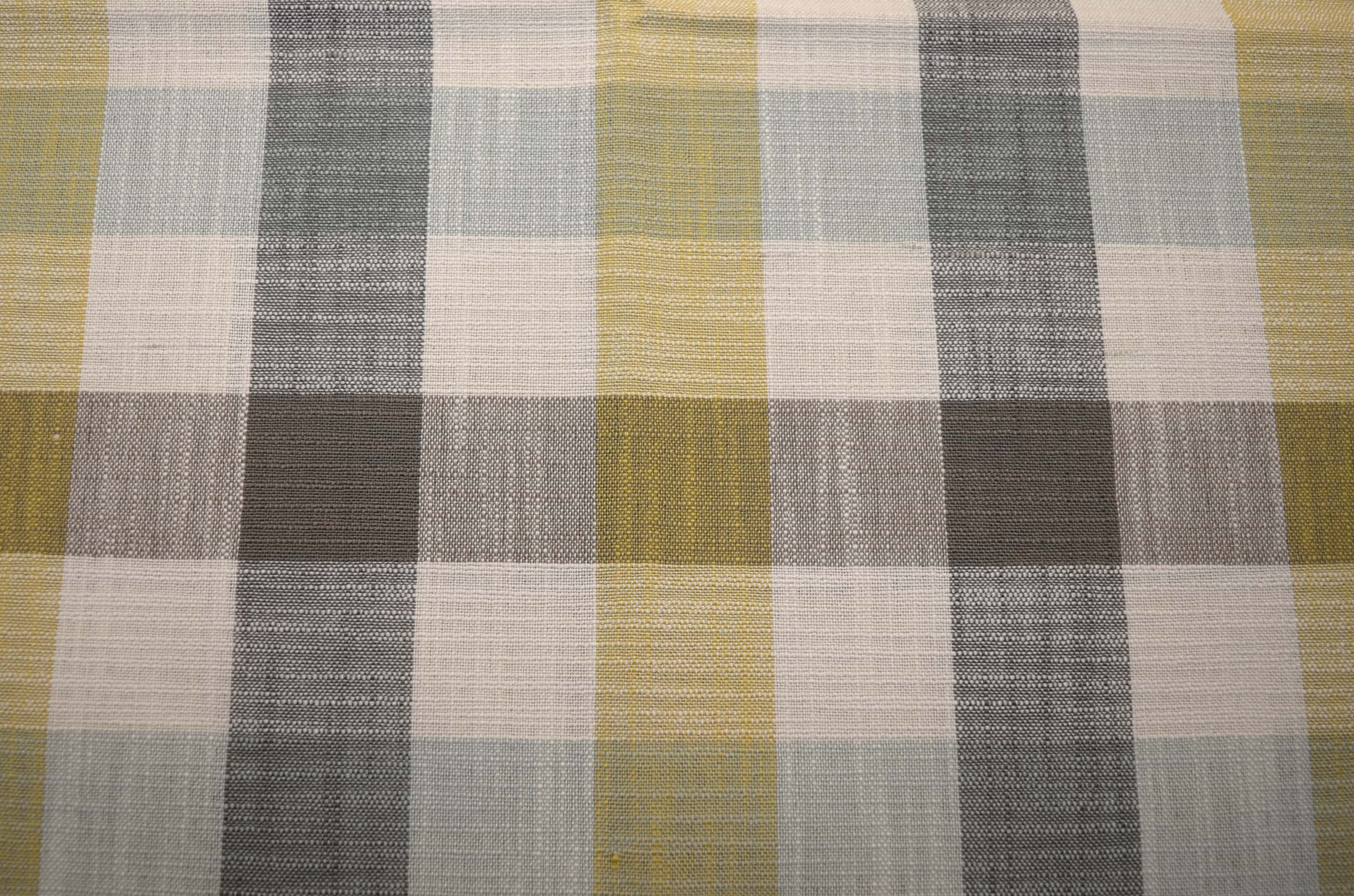 Grey Gold 2" Woven Check Blake Oxford Culp Fabric
