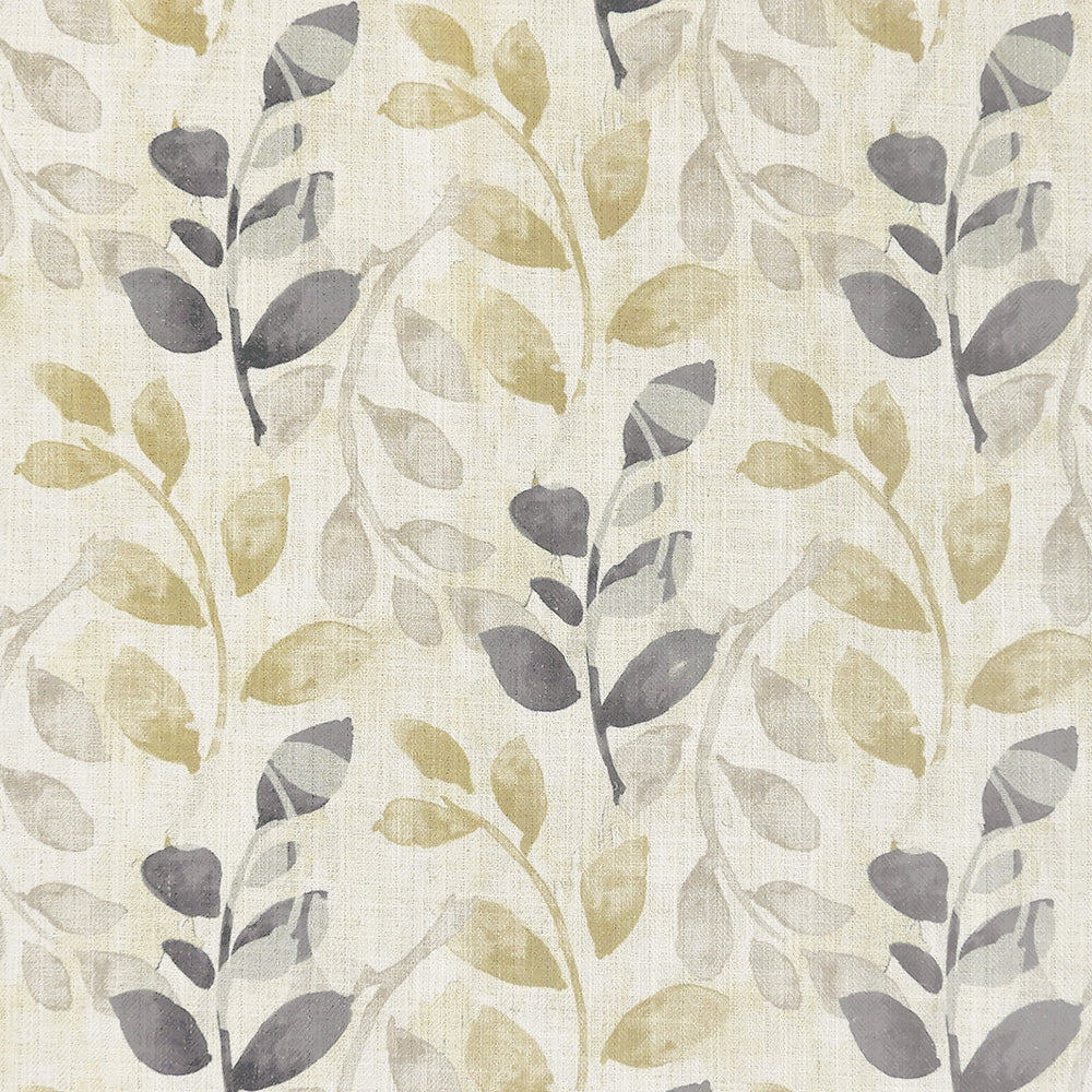 Tan Taupe Watercolor Leaf Print Daria Wheat Regal Fabric